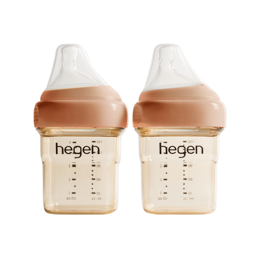 150ml Feeding Bottle 2-Pack + 2 Slow Flow Teats | Hegen Australia